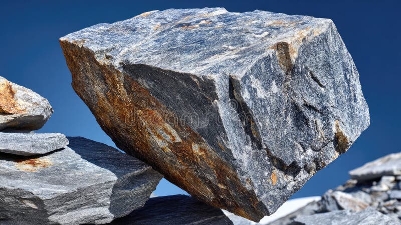 Cube Rock Balance stock illustration. Illustration of brown - 384294670