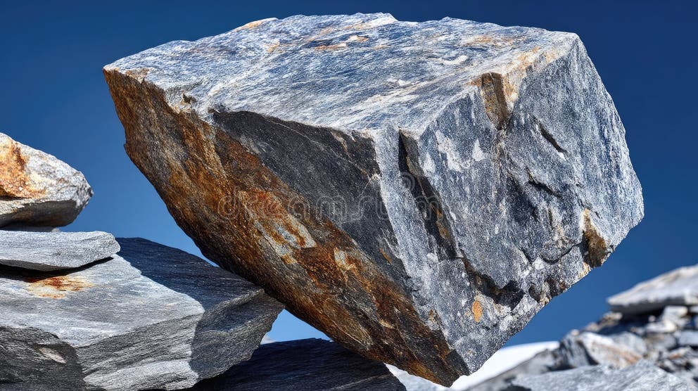 Cube Rock Balance stock illustration. Illustration of brown - 384294670