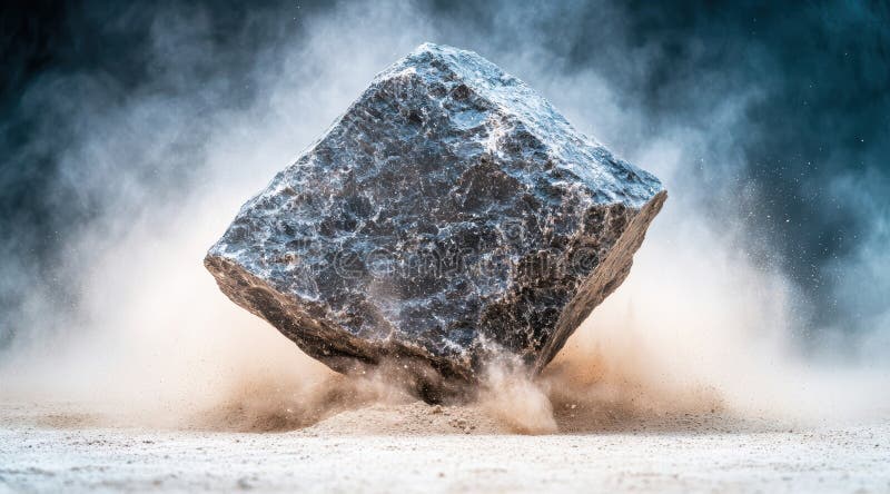Massive Rock Crashing through the Air Stock Illustration - Illustration ...