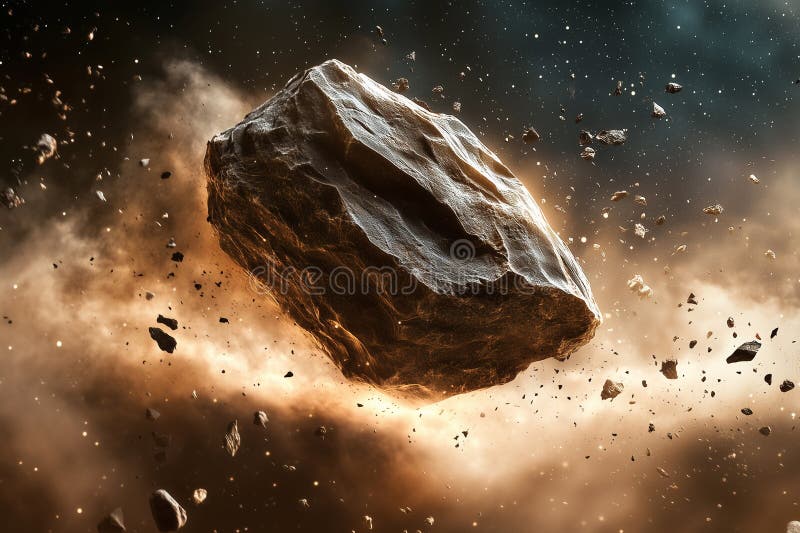 A Massive Rock Flying at High Speed through Space with Debris and Dust ...