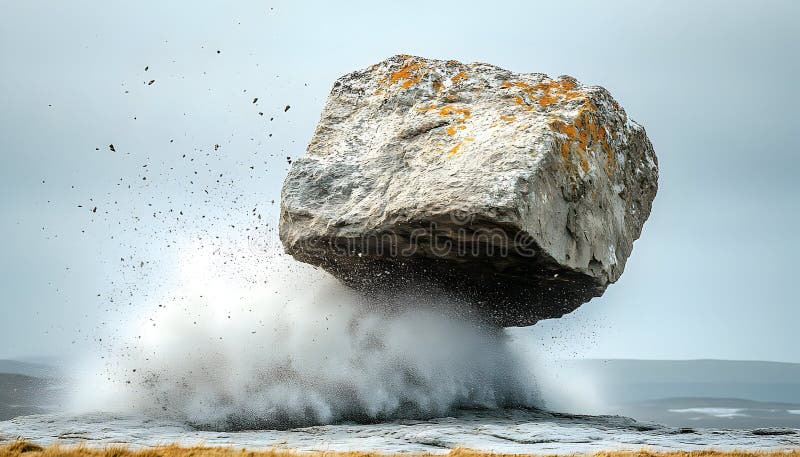 Falling Rock Impact stock illustration. Illustration of tidal - 375502553