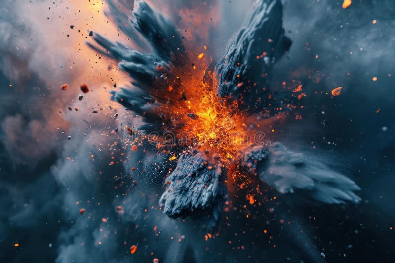 Massive Rocks Explosion. Generate Ai Stock Illustration - Illustration ...