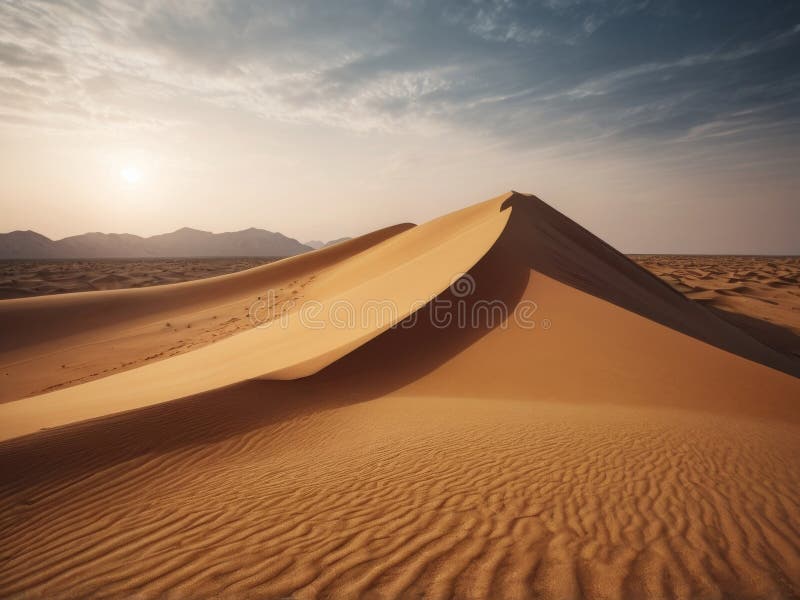 A Massive Sand Dune Rising in the Heart of the Desert. Stock Image ...