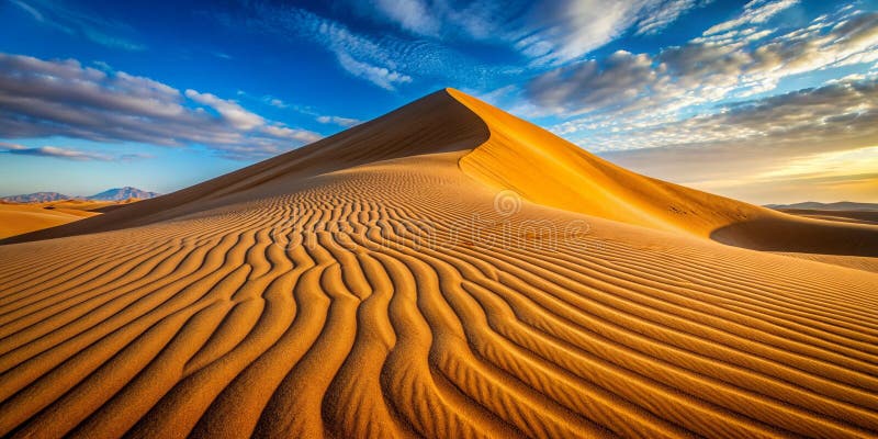 A Massive Sand Dune Wave in the Desert AI-Created Content Stock Photo ...