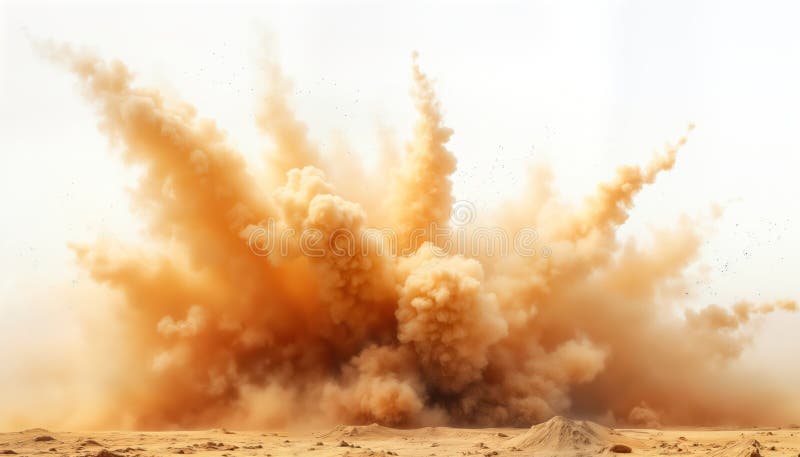 Massive Sand Explosion Erupts in Desert. Powerful Force Throws Sand ...