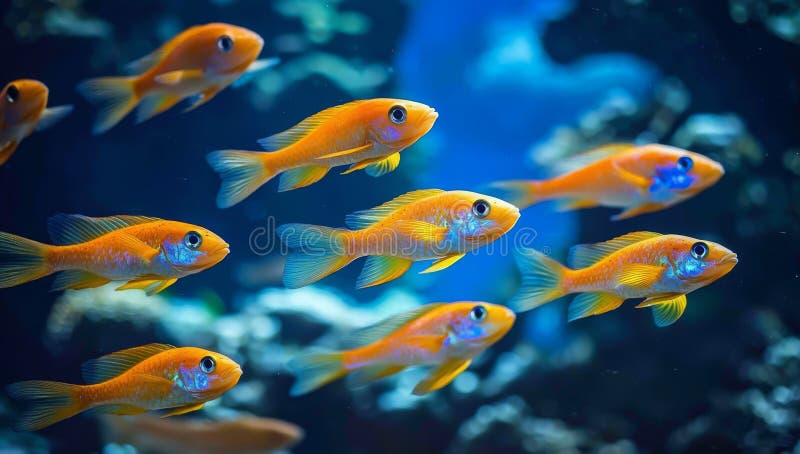 A Massive School of Fish Swimming in Harmony Outlining the Beauty of ...
