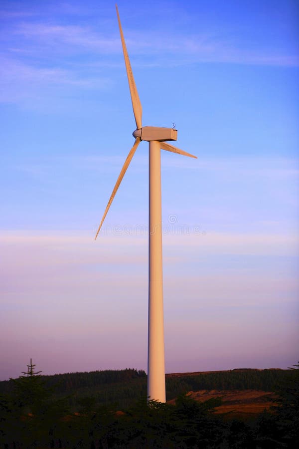 Massive Single Windmill at Sunset Stock Photo - Image of power ...