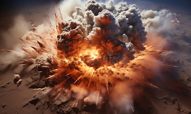 Massive Sky Explosion with Billowing Smoke Stock Photo - Image of plume ...