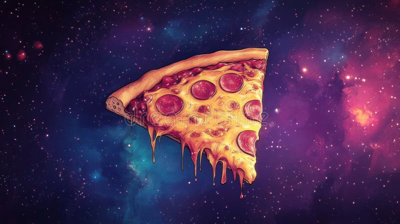 A Massive Slice of Pizza Soaring through the Cosmos Like a Comet Stock ...