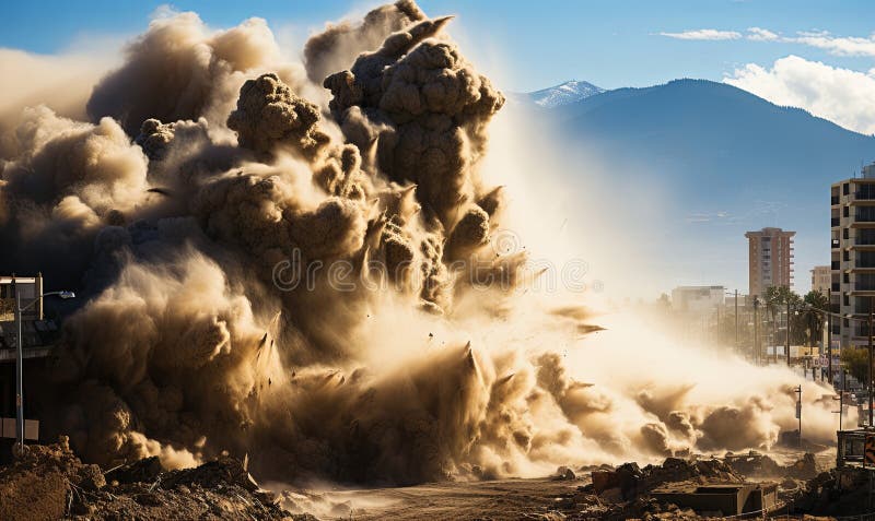 Massive Smoke Plume Engulfing Building Stock Photo - Image of disaster ...