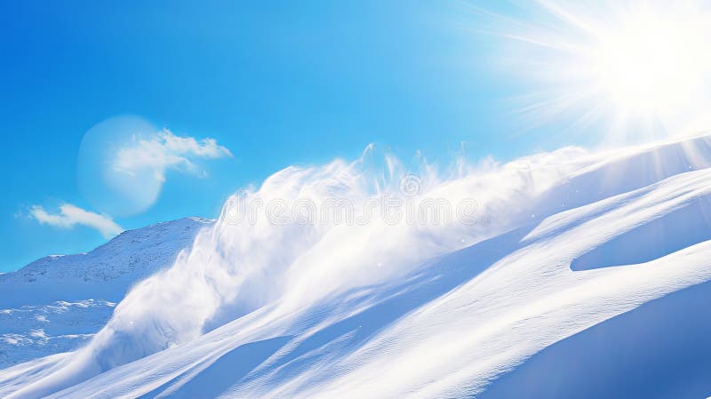 Massive Snow Avalanche Descends from Steep Mountainside, Creating a ...