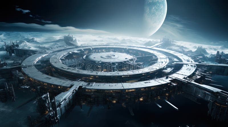 Massive Space Hub, Surrounded by Celestial Structures, Generates the ...