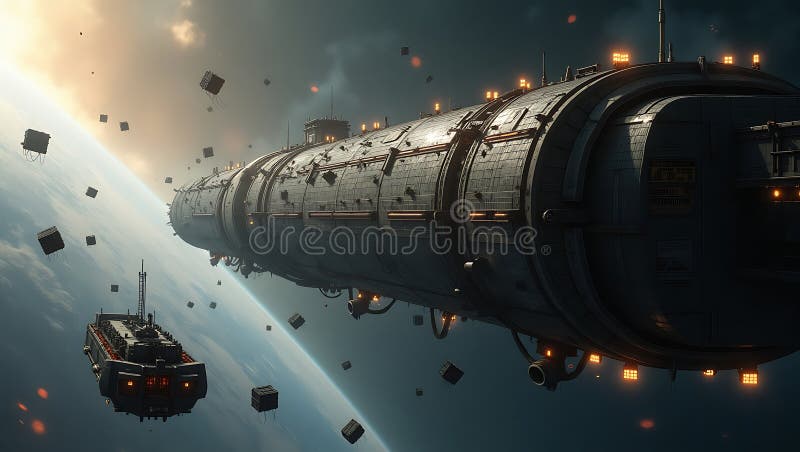 Space Trash Disposal Facility – AI-Generated Sci-Fi Recycling Station ...