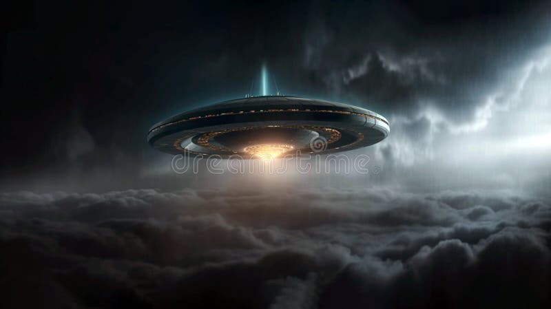 A Massive Spaceships Known As Mothership Takes Position Over Cloud For