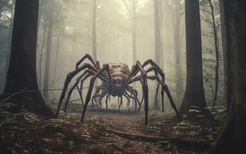 Giant Spider in a Misty Forest: a Dark Fantasy Image. Created by ...