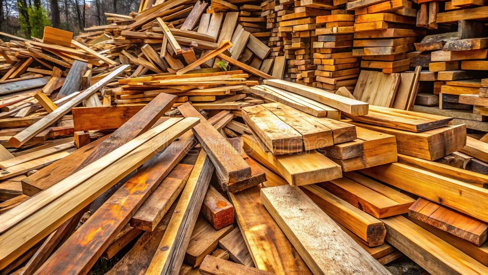 A Massive Stack of Sawn Lumber Diverse Sizes and Shapes Ready for ...