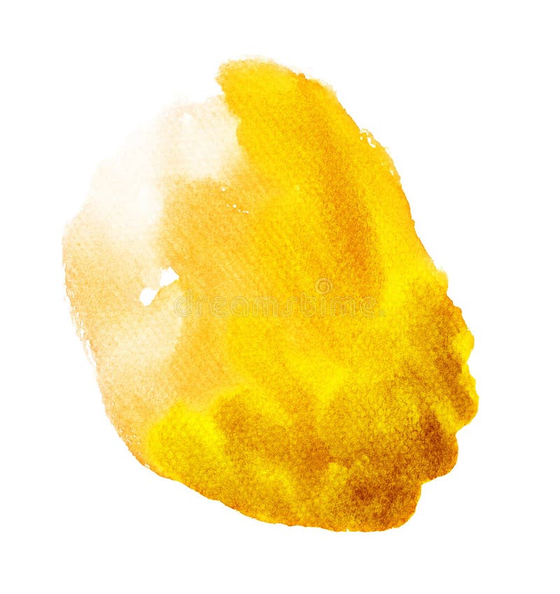 Massive Stain of Yellow Watercolor Stock Illustration - Illustration of ...