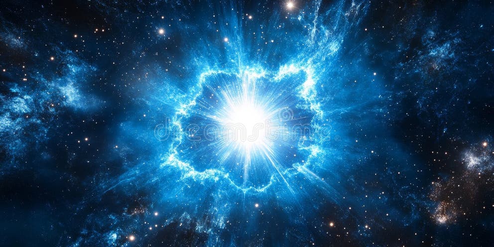 A Massive Star is Exploding in the Center of a Galaxy in Space Stock ...