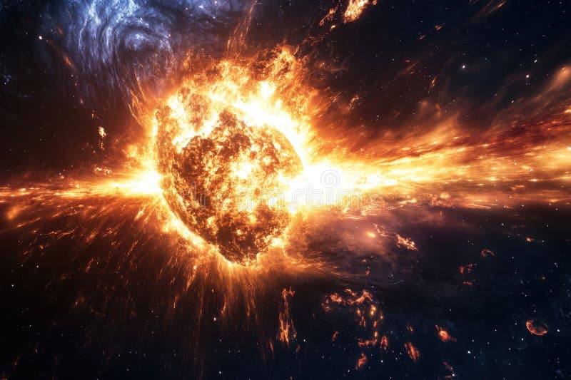 Massive Star Explosion in Deep Space Displaying Vibrant Colors and ...