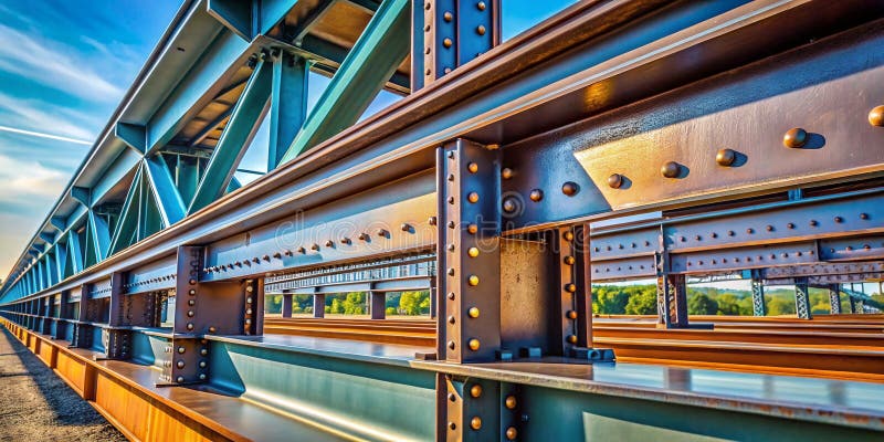 Massive Steel Bridge Beams Extend Across Expansive Construction Site ...