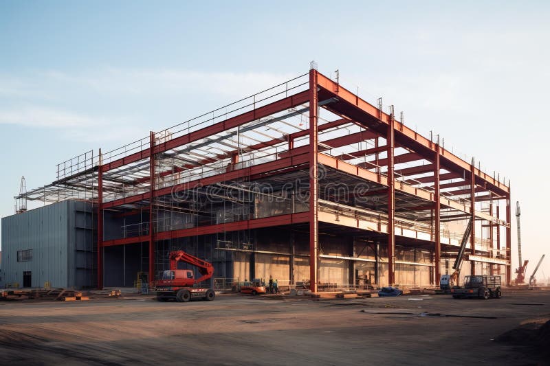 Massive Steel Construction Factory. Generate Ai Stock Illustration ...