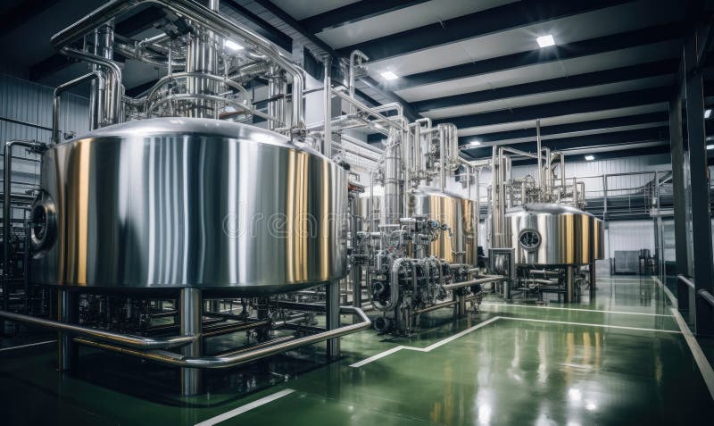 A Massive Steel Container Inside an Industrial Structure Stock ...