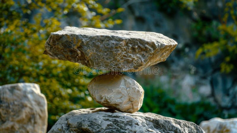 A Massive Stone Balancing Precariously on a Smaller Rock Defying ...