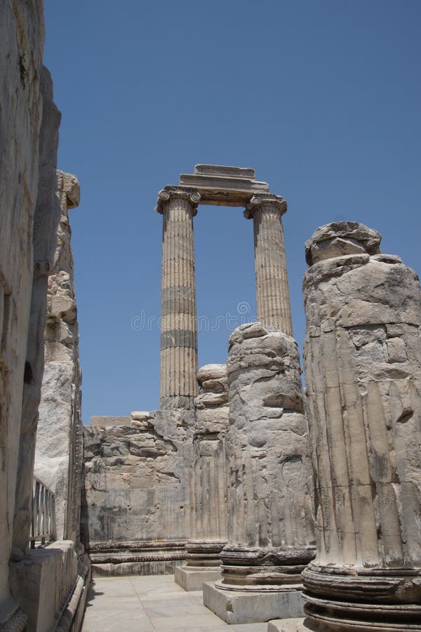 Massive Stone Columns of the Apollo Temple Stock Photo - Image of ...