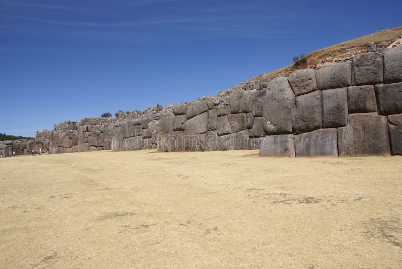 Inca Stone Walls and Terraced Fields Stock Image - Image of steep ...
