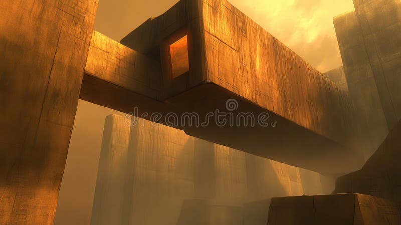 Massive Stone Structure with an Opening and Surrounding Vertical ...