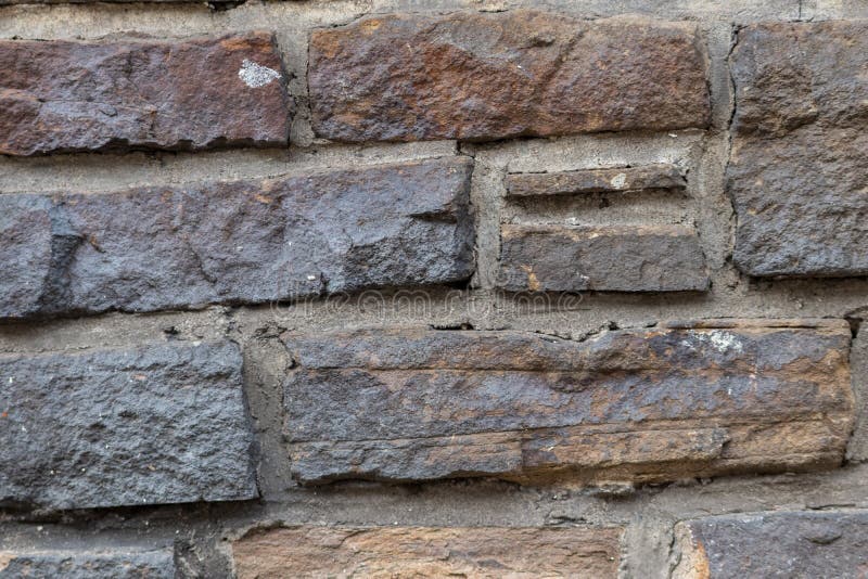 Massive Stone Wall with Rough Rocks Like a Castle Wall with Different ...