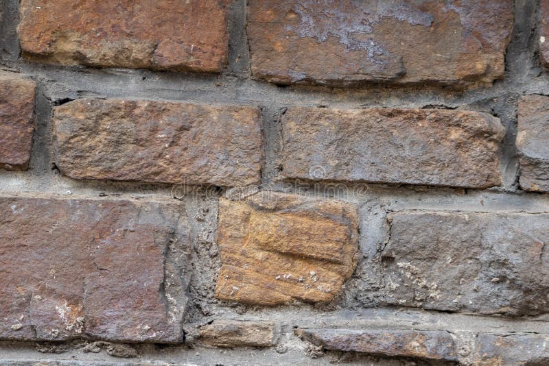 Massive Stone Wall with Rough Rocks Like a Castle Wall with Different ...