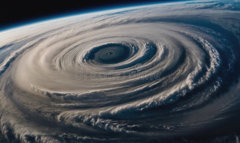 A Massive Storm System Forms Over the Earth, Its Swirling Clouds ...