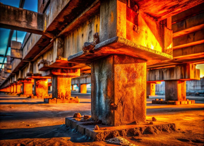 Massive Structural Beam a Detailed CloseUp of a Robust Foundation ...