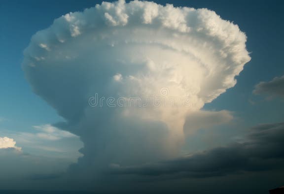 Massive Supercell Thunderstorm Cloud â€“ a Rotating Cumulonimbus with ...