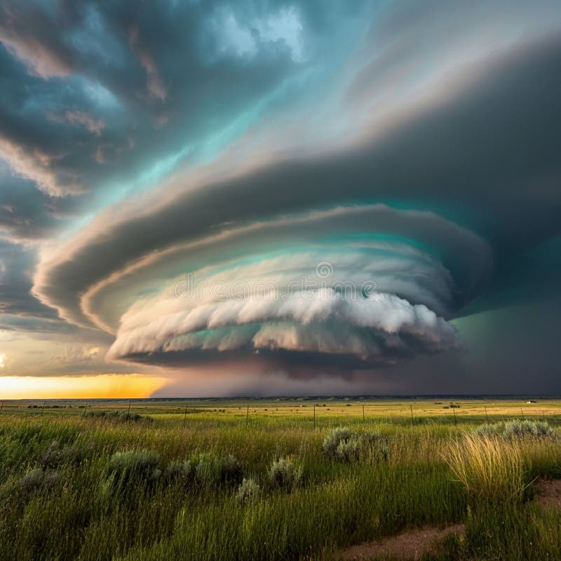 Massive Supercell Thunderstorm Dominates the Sky, with a Distinct ...