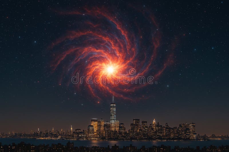 Massive Supernova Explosion Lighting Up the Night Sky Stock ...