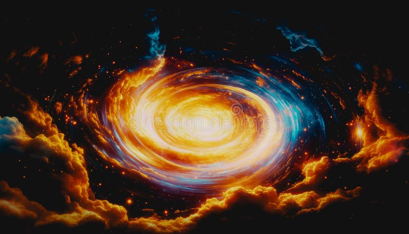 Massive Swirling Storm Vortex with Light and Shadow Contrasts, High ...