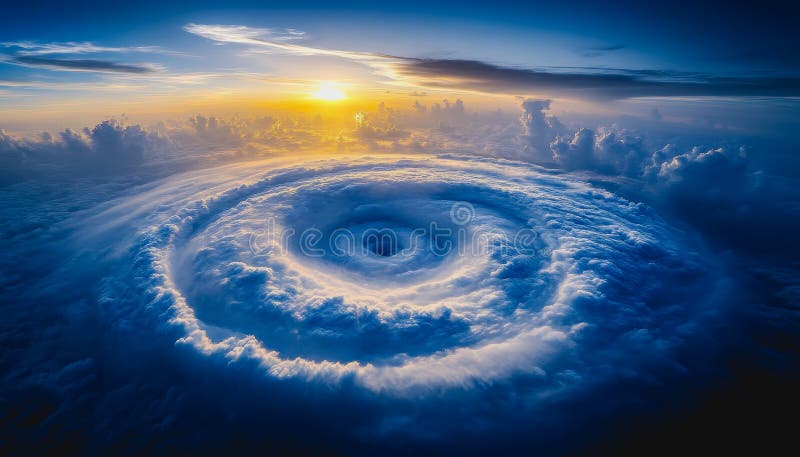 Massive Swirling Storm Vortex with Light and Shadow Contrasts, High ...