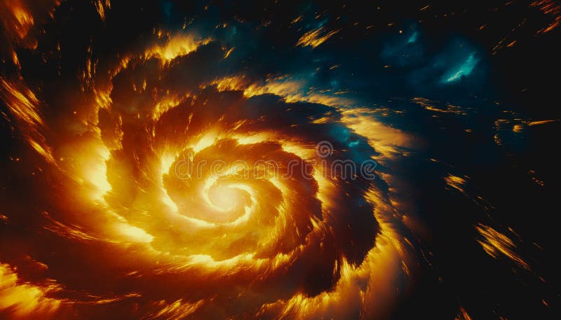 Massive Swirling Storm Vortex with Light and Shadow Contrasts, High ...