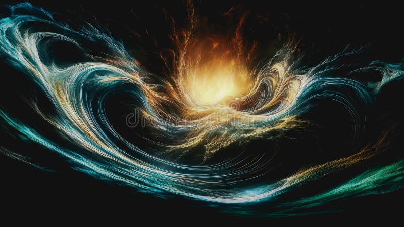 Massive Swirling Storm Vortex with Light and Shadow Contrasts, High ...