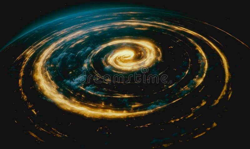 Massive Swirling Storm Vortex with Light and Shadow Contrasts, High ...