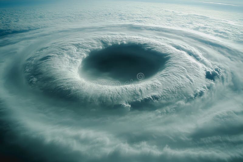 Massive Swirling Storm Vortex with Light and Shadow Contrasts, High ...