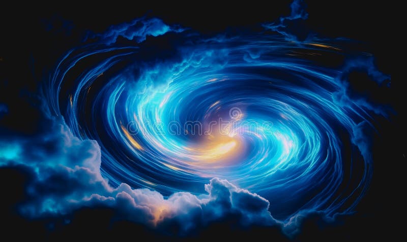 Massive Swirling Storm Vortex with Light and Shadow Contrasts, High ...