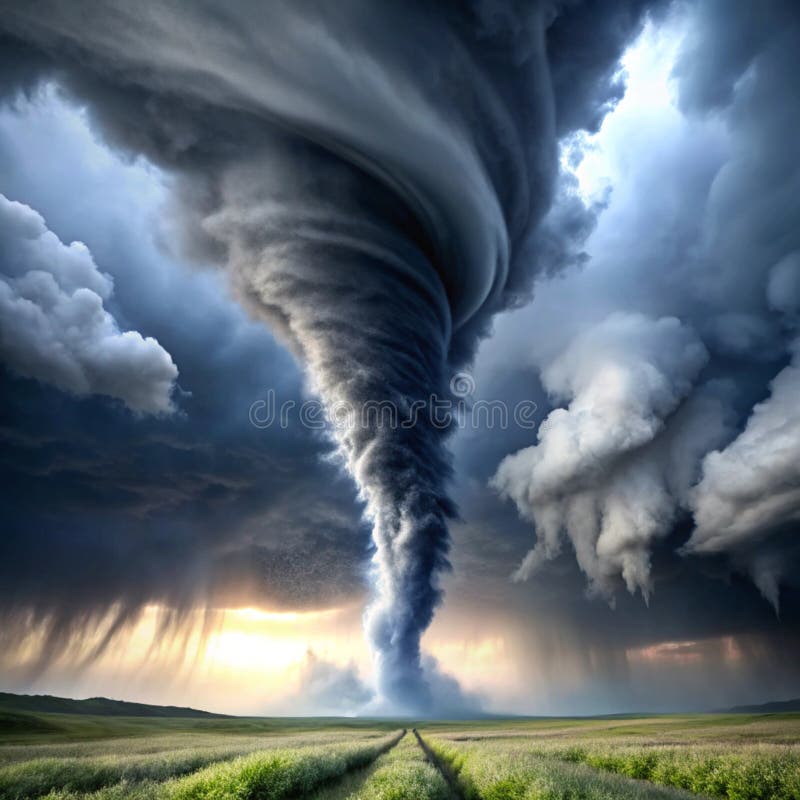 Massive Swirling Tornado Funnel Capturing Destructive Power of Nature ...