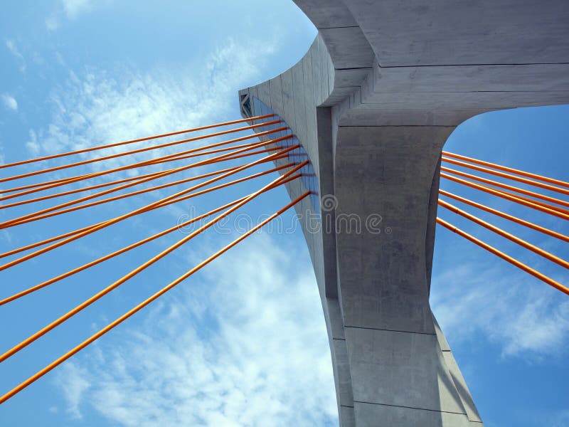 Massive Tower of a Cable Stayed Stock Image - Image of rope, gray: 26475289