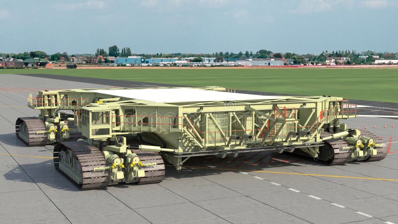 Heavy-Duty Mobile Track Platform with Complex Structure Stock Image ...