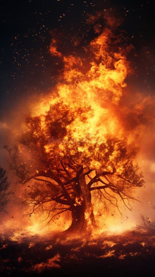 Massive Tree Engulfed Flames Stock Photos - Free & Royalty-Free Stock ...