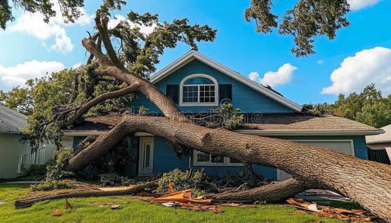 Massive Tree Falls on House during Severe Storm, Causing Extensive ...