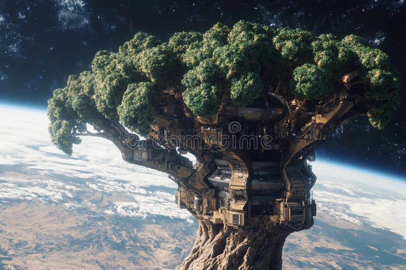 Floating Tree City in Space Showcases Futuristic Architecture Amid the ...